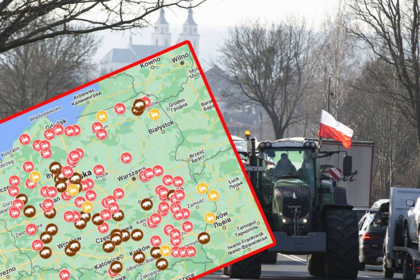 Protest rolników 20 lutego. Mapa utrudnień i blokad pokazuje skalę ...