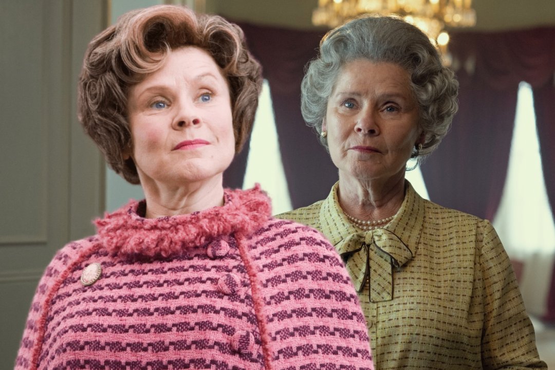 Imelda Staunton. Kiedyś grała Dolores Umbridge, teraz jest Elżbietą II ...